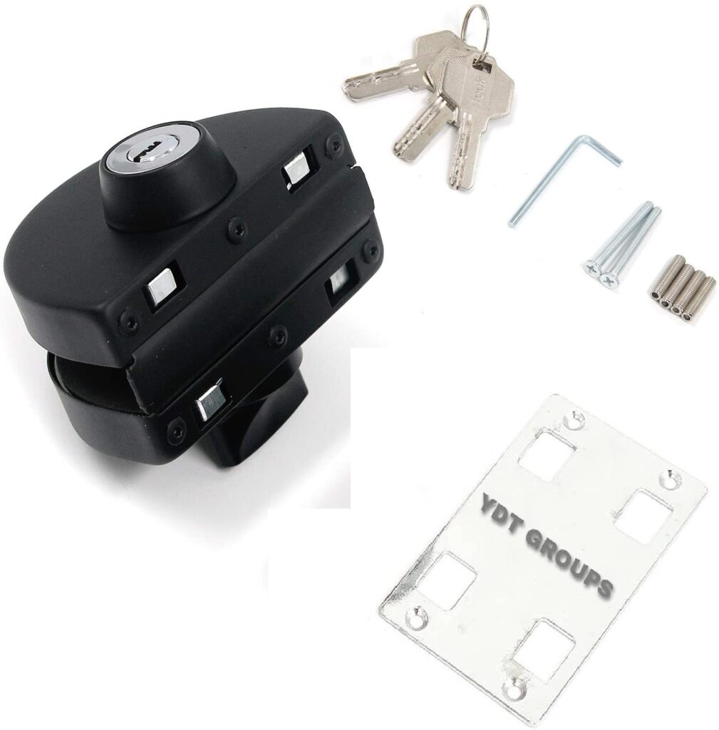 (YDTLCK-ABGWD03) YDT GROUPS Glass to Wall Door Lock Black Color D type ...